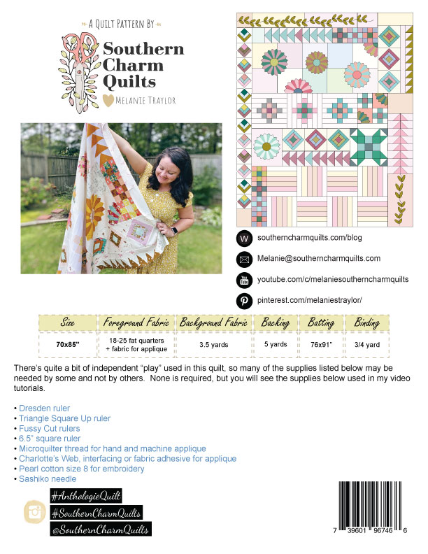 Anthologie Quilt Pattern: A Bohemian Sampler with a Twist