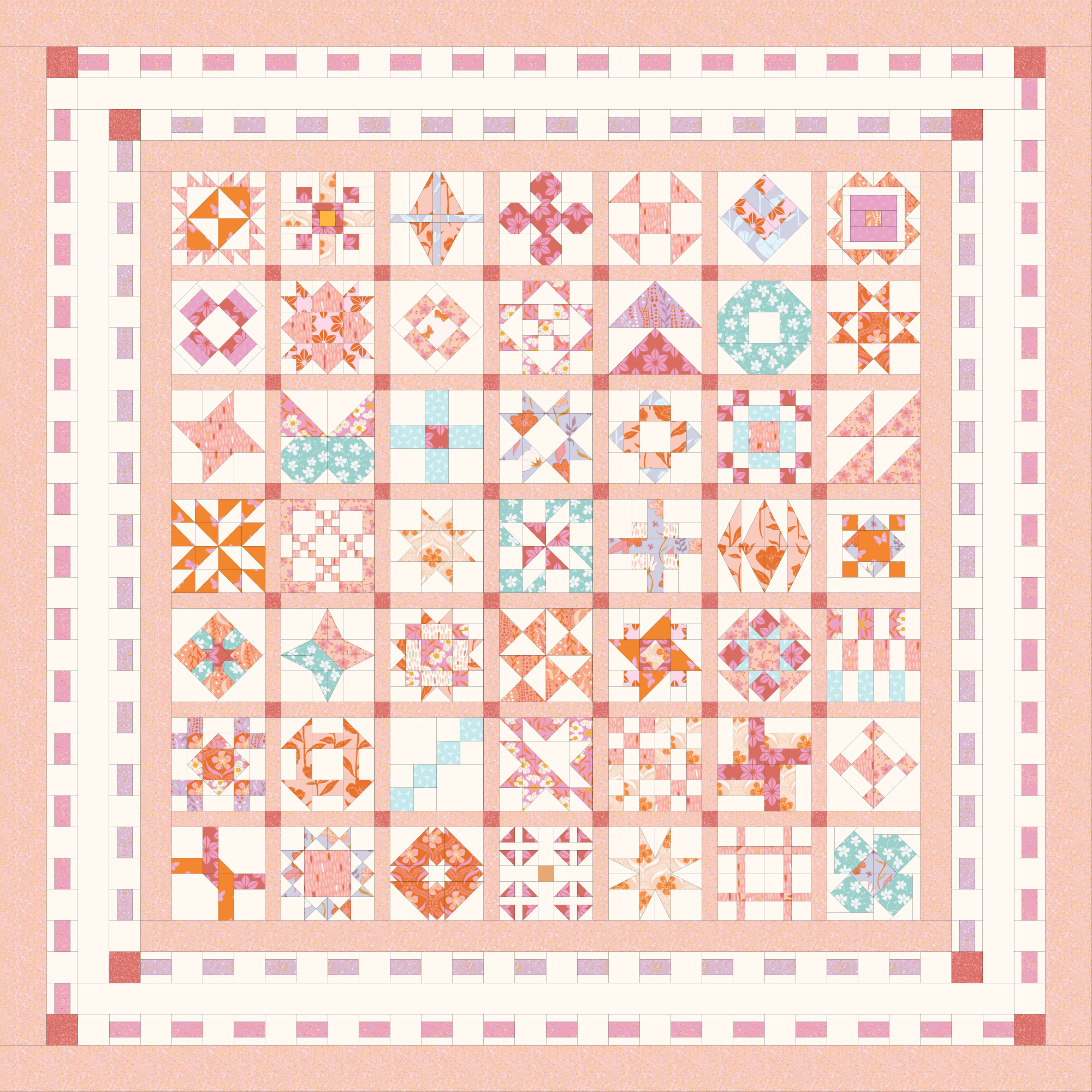 Pinwheel Poppers Free Quilt Pattern for Beginners