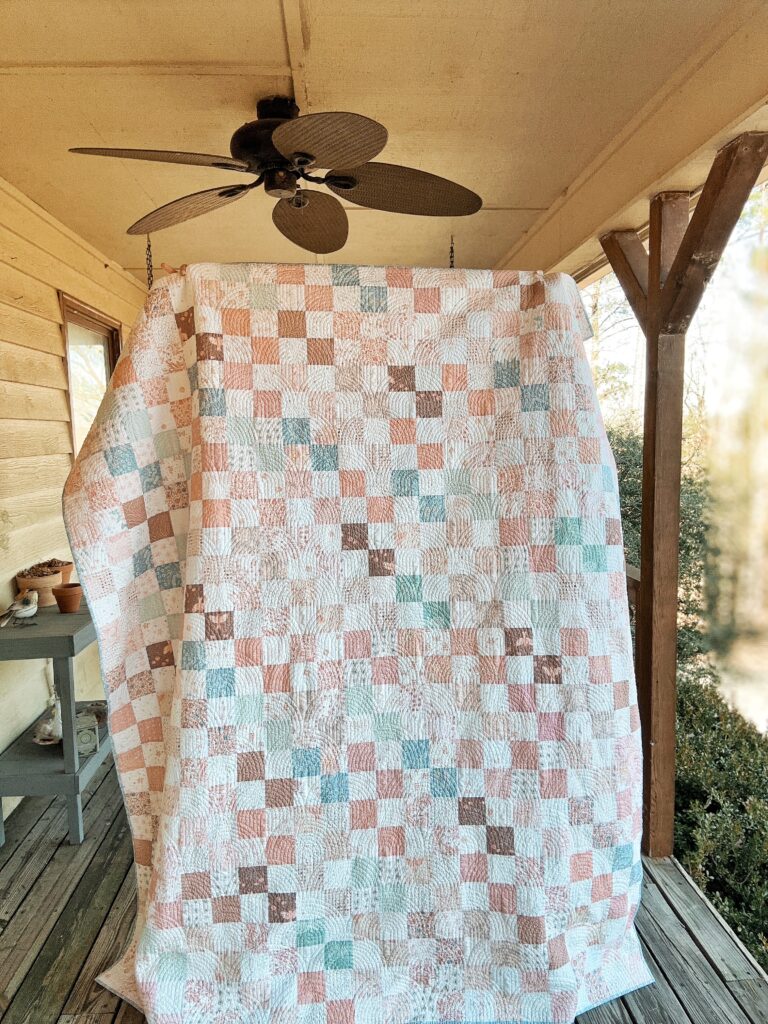 My Finished Checkie Quilt: A Play of Light and Dark Fabrics